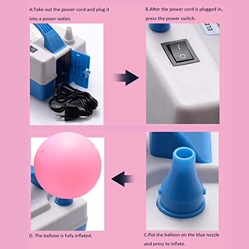 Electric Balloon Pump,Portable Dual Nozzle Electric Balloon Inflator/Blower with Multipurpose Hose Extension,for Party Decoration