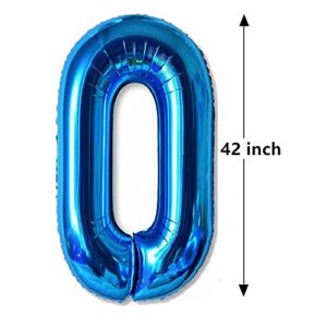 EMAAN 42 inch Blue Jumbo 10 Number Balloons Big Foil Mylar Balloons for 10th Birthday Party Decorations and Anniversary Events Decorations