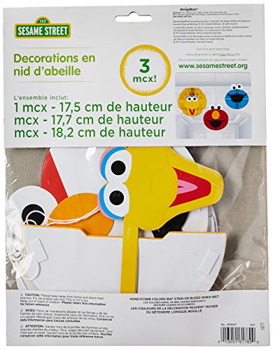 Amscan Sesame Street Honeycomb Decorations, multi color