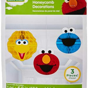 Amscan Sesame Street Honeycomb Decorations, multi color