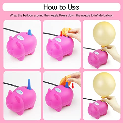 Electric Balloon Pump Portable Balloon Pump Electric Air Balloon Pump Electric Balloon Inflator, Balloon Decorations for Birthday Parties, Weddings, Festivals and Party (Mini Bear)