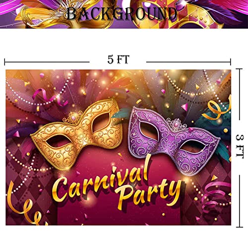 IRCOR Mardi Gras Decorations for Party with Banner Backdrop Balloons & Hanging Decor