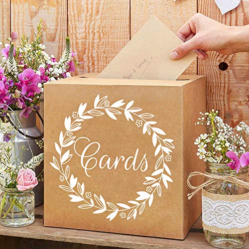 KALEFO Kraft Card Box Wedding Favors Post Box Cardboard Wedding Party Decor Table Centerpiece