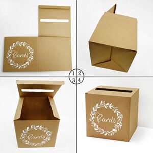 KALEFO Kraft Card Box Wedding Favors Post Box Cardboard Wedding Party Decor Table Centerpiece