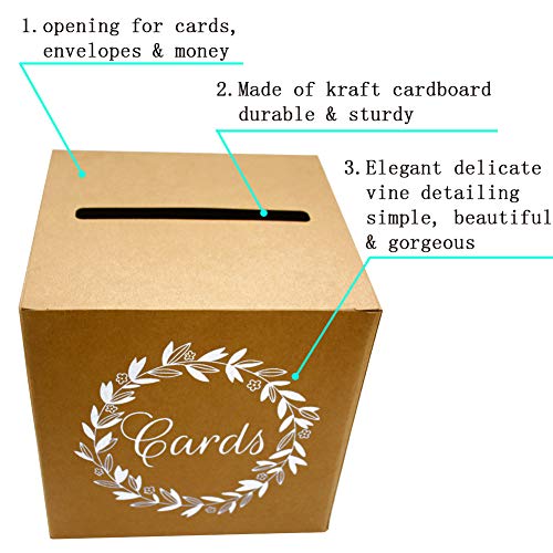 KALEFO Kraft Card Box Wedding Favors Post Box Cardboard Wedding Party Decor Table Centerpiece