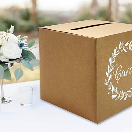 KALEFO Kraft Card Box Wedding Favors Post Box Cardboard Wedding Party Decor Table Centerpiece