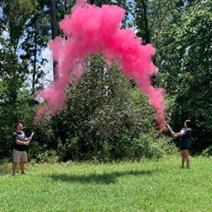 Gender Reveal Surprise Powder Cannons Bundle, 16 Inch, Non-Toxic, 2 Pink Powder Dispensers Plus 8 Free Gender Reveal Party Balloons Decorations