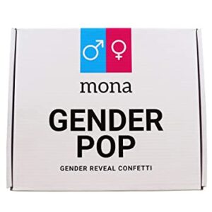 Mona Gender Reveal Confetti Cannon- 6-Pack (3 Blue, 3 Pink) - Gender Reveal Confetti Poppers, Baby Gender Reveal Party Supplies Kit, Great Gender Reveal Ideas