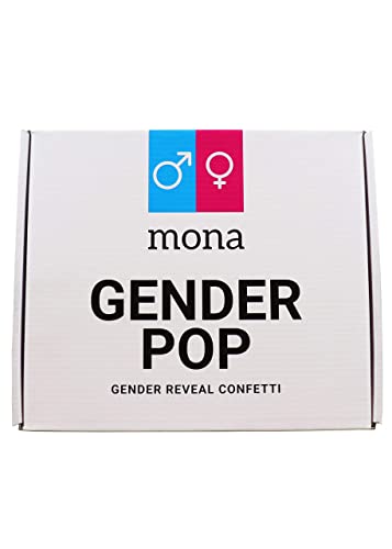 Mona Gender Reveal Confetti Cannon- 6-Pack (3 Blue, 3 Pink) - Gender Reveal Confetti Poppers, Baby Gender Reveal Party Supplies Kit, Great Gender Reveal Ideas