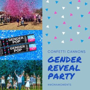 Mona Gender Reveal Confetti Cannon- 6-Pack (3 Blue, 3 Pink) - Gender Reveal Confetti Poppers, Baby Gender Reveal Party Supplies Kit, Great Gender Reveal Ideas