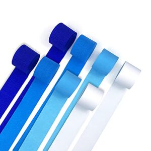 blue crepe paper streamers 8 rolls 656 ft crepe paper decorations for birthday party, baby shower or reunion (blue gradient)