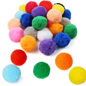 pllieay 30pcs 15 colors 2.4 inch very large assorted pom poms arts and crafts for diy creative crafts decorations, water balloons outdoor water toys