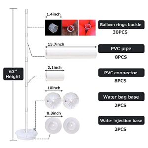 Balloon Column Kit, 5 feet Balloon Stand Tower with Base Pole PVC Pipe & Balloon Sticks Rings for Weddings Birthday Christmas Party Decorations, 2 Set