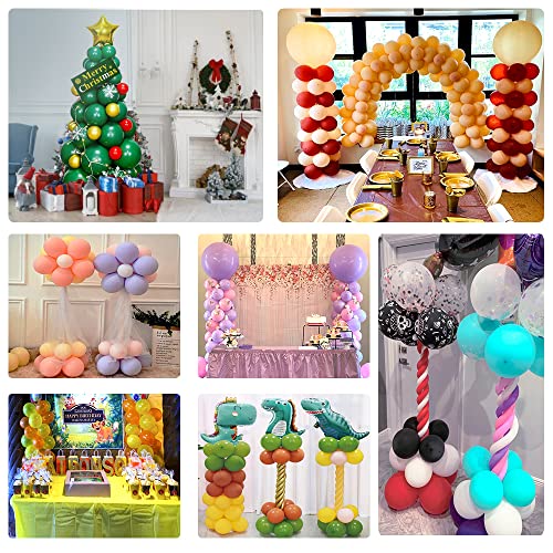 Balloon Column Kit, 5 feet Balloon Stand Tower with Base Pole PVC Pipe & Balloon Sticks Rings for Weddings Birthday Christmas Party Decorations, 2 Set