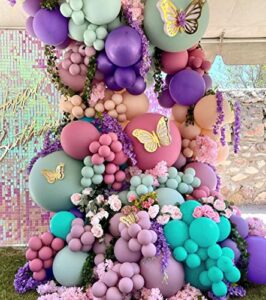 captank purple pink balloon garland – tiffany blue macaron green orange balloons 179pcs latex thick pastel red lilac balloons arch kit for birthday baby shower anniversary bridal wedding engagement