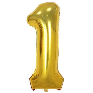 tellpet gold number 1 balloon, 40 inch