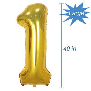 Tellpet Gold Number 1 Balloon, 40 Inch