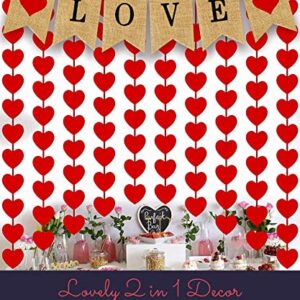 Norcalway Valentines Decorations for Home - 102 Pcs Perfect Valentines Day Decor Premium Felt Valentine Garland and Love Banner - Romantic Decorations Special Night for Home and Hotel