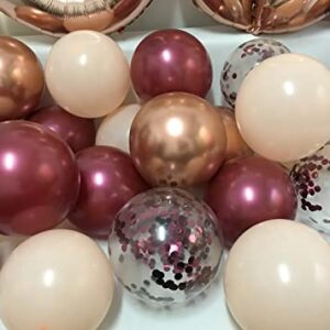 60th birthday decorations women – Rose gold 60 birthday party supplies for Happy Womens with Fabulous Champagne burgundy flowers Balloons Tissues Decor (burgundy + Champagne)