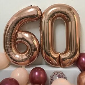 60th birthday decorations women – Rose gold 60 birthday party supplies for Happy Womens with Fabulous Champagne burgundy flowers Balloons Tissues Decor (burgundy + Champagne)