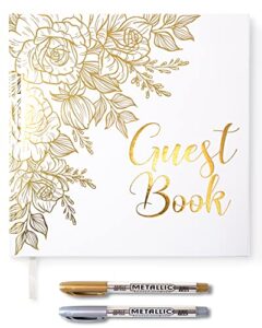 lemon sherbet® wedding guest book with metallic marker set – guest book wedding reception – baby shower guest book – polaroid guest book for wedding – wedding guestbook – wedding sign in book