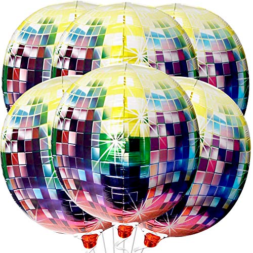 KatchOn, Jumbo Disco Ball Balloons - 22 Inch, Pack of 6 | 70s Party Decorations | Disco Party Decorations, 70s Decorations for Party | 80's party decorations | Disco Balloons, 90s party decorations