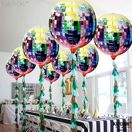 KatchOn, Jumbo Disco Ball Balloons - 22 Inch, Pack of 6 | 70s Party Decorations | Disco Party Decorations, 70s Decorations for Party | 80's party decorations | Disco Balloons, 90s party decorations