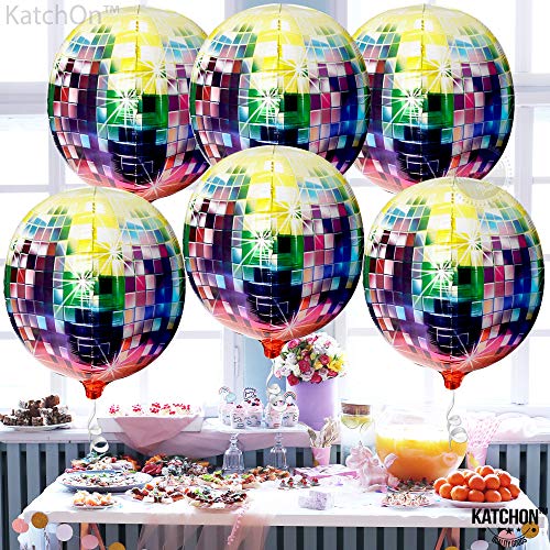 KatchOn, Jumbo Disco Ball Balloons - 22 Inch, Pack of 6 | 70s Party Decorations | Disco Party Decorations, 70s Decorations for Party | 80's party decorations | Disco Balloons, 90s party decorations