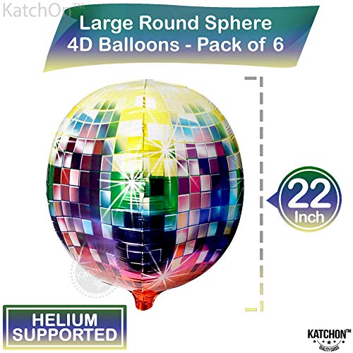 KatchOn, Jumbo Disco Ball Balloons - 22 Inch, Pack of 6 | 70s Party Decorations | Disco Party Decorations, 70s Decorations for Party | 80's party decorations | Disco Balloons, 90s party decorations