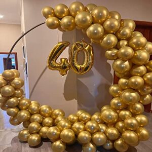 HUICYHFR Gold Metallic Chrome Latex Balloon Arch Kit, 102PCS 18In 12In 10In 5In Arch Garland for Engagement, Wedding, Birthday Party, Anniversary Celebration Decoration With 33FT Ribbon