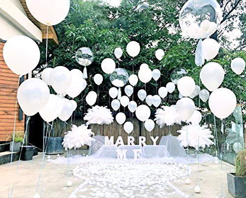 Latex White Balloons for Party 200 pcs 5 inch Macaron White Balloons for Baby Shower Birthday Wedding Engagement Anniversary Christmas Festival Picnic-Pastel White