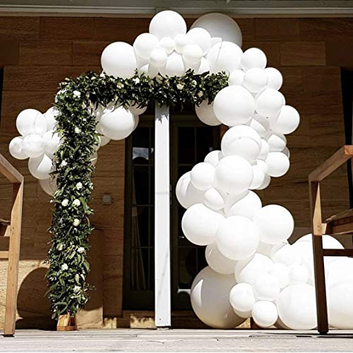 Latex White Balloons for Party 200 pcs 5 inch Macaron White Balloons for Baby Shower Birthday Wedding Engagement Anniversary Christmas Festival Picnic-Pastel White