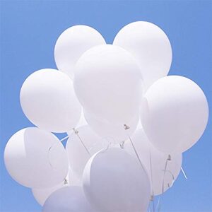 Latex White Balloons for Party 200 pcs 5 inch Macaron White Balloons for Baby Shower Birthday Wedding Engagement Anniversary Christmas Festival Picnic-Pastel White