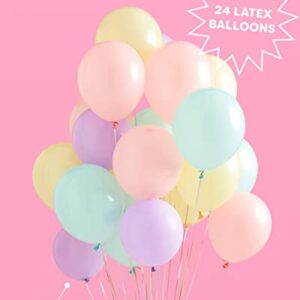 xo, Fetti Pastel Birthday Balloon Set - 24 pk, 12" | Bachelorette Party Decorations, Garden Bridal Shower, Birthday Party, Pastel Baby Shower, Engagement