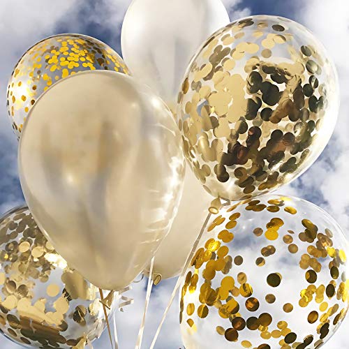 Silver Confetti Balloons, 24 Pcs Thickened 12 Inch Clear Latex Balloon with Confetti Inside for Graduation Decorations Engagement Bridal Shower Party Baby Shower Birthday Party Decoration Supplies