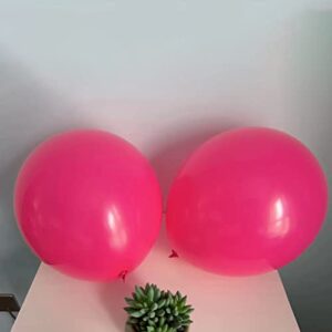 Hot Pink Balloons 100pcs 12 Inch Pink Latex Party Balloon for Girl Women Birthday Wedding Bridal Baby Shower Valentines Engagement Bachelorette Graduation Party Decorations