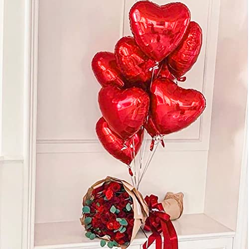 30 pcs Red Heart Balloons 18" Heart Love Foil Balloon , Helium Support Valentines Day Wedding Bridal Engagement Party Anniversary Decorations (30 pcs 18")