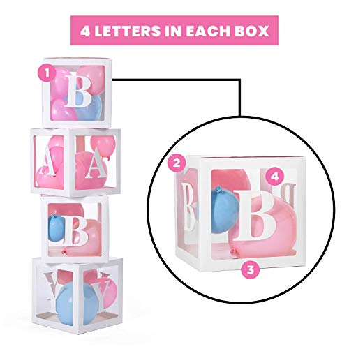 Baby Box Baby Shower Decorations Clear Baby Shower Decorations Block Boxes Baby Shower Birthday Party Gender Reveal Baby Boxes with Letters for Baby Shower