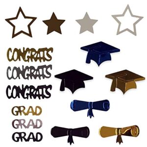 KatchOn, Congrats Grad Graduation Confetti 2023 - Pack of 1000, Blue and Gold Graduation Decorations 2023 | Graduation Decorations Class of 2023 Decorations | Blue Graduation Party Decorations 2023