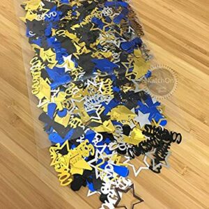 KatchOn, Congrats Grad Graduation Confetti 2023 - Pack of 1000, Blue and Gold Graduation Decorations 2023 | Graduation Decorations Class of 2023 Decorations | Blue Graduation Party Decorations 2023