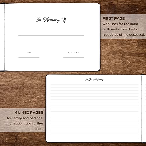 Skyline Funeral Guest Book for Memorial & Funeral Services – in Loving Memory Guest Sign in Book for Funerals – 738 Guest Entries with Name & Address, 129 Pages, Hardcover, 10x7″ (Black)