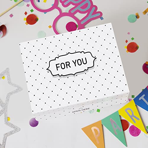 FETTIPOP Exploding Confetti Gift Box (Premium White) DIY 7.1x5.5x4.3 inches, Surprise Confetti Pop up Gift Box Birthday, Party, Father’s and Mother’s Day, Graduations, Anniversaries, Holidays, Any Occasion