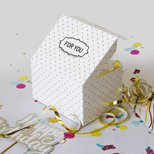 FETTIPOP Exploding Confetti Gift Box (Premium White) DIY 7.1x5.5x4.3 inches, Surprise Confetti Pop up Gift Box Birthday, Party, Father’s and Mother’s Day, Graduations, Anniversaries, Holidays, Any Occasion