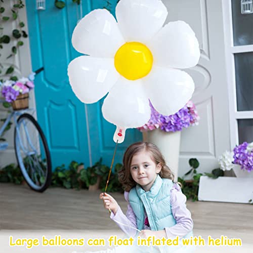 12 Pcs Daisy Balloons,3 Sizes White Flower Balloons for Daisy Birthday Decorations, Baby Shower, Wedding, Daisy Party Decorations Supplies…