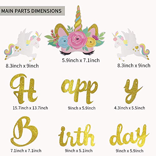 Unicorn Happy Birthday Banner Unicorn Party Supplies Decorations for Birthday Party Cute Fantasy Fairy Girls Party Home Decor