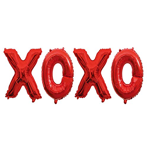 Soochat XOXO Balloons | Valentine Letters Mylar Foil Balloons - Bachelorette parties Wedding Bridal showers Photo Props Decorations Valentines Day Party Supplies