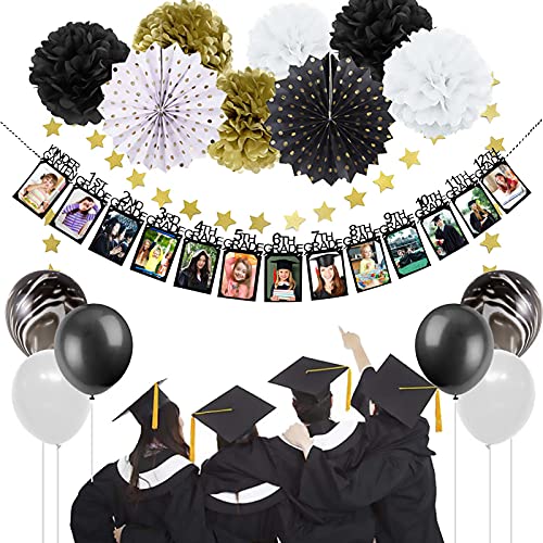 Graduation Photo Banner for Party Decoration, Including Kindergarten to 12th Grade Picture Banner Middle High School College Graduation Party Supplies