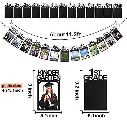 Graduation Photo Banner for Party Decoration, Including Kindergarten to 12th Grade Picture Banner Middle High School College Graduation Party Supplies