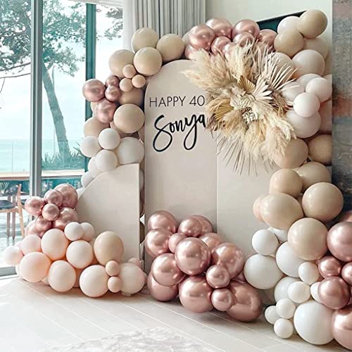 Blush Brown Balloon Garland Nude Rose Gold Double Stuffed Matte Apricot Balloon Arch kit for Wedding Bachelorette Birthday Anniversary New Year Party Boho PartyDecoration