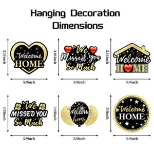 Welcome Home Decorations, 40Pcs We Missed You So Much Banner Balloon Hanging Swirls Kit, Gold Welcome Back Theme Sign Party Supplies, Homecoming Party Decor